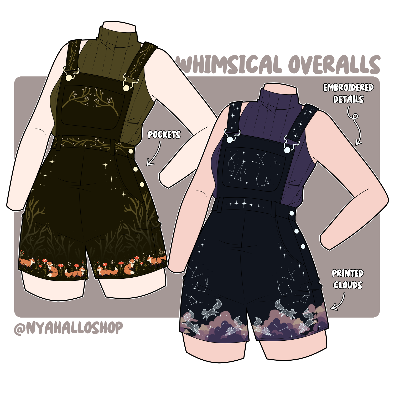[PRE-SAMPLE PRE-ORDER] Whimsical Overalls – Nyahallo